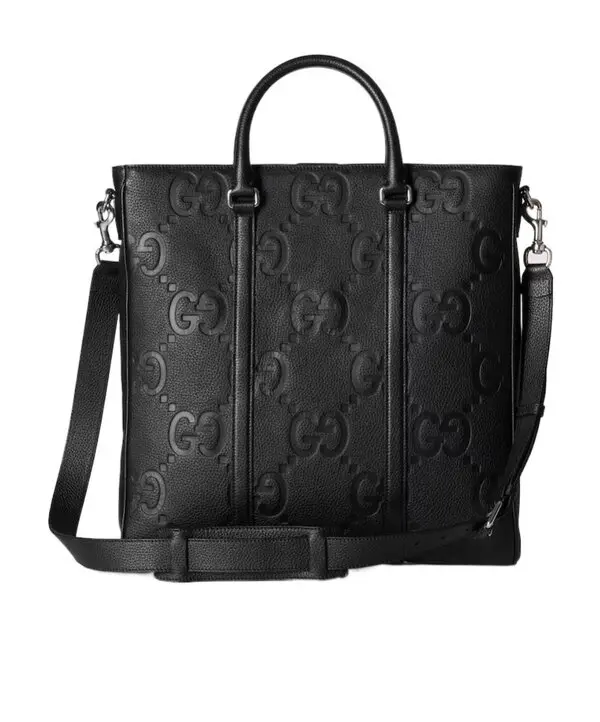 Gucci Embossed Gg Medium Shoulder Bag - Black