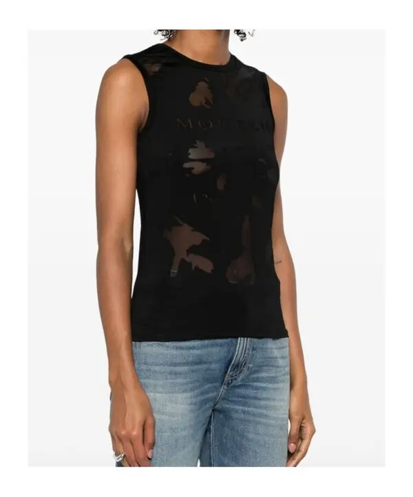 Alexander McQueen Logo Detailed Mesh Tank Top