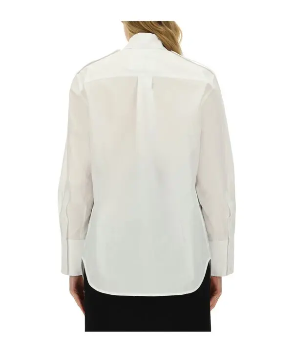 Victoria Beckham Logo Embroidered Cotton Shirt