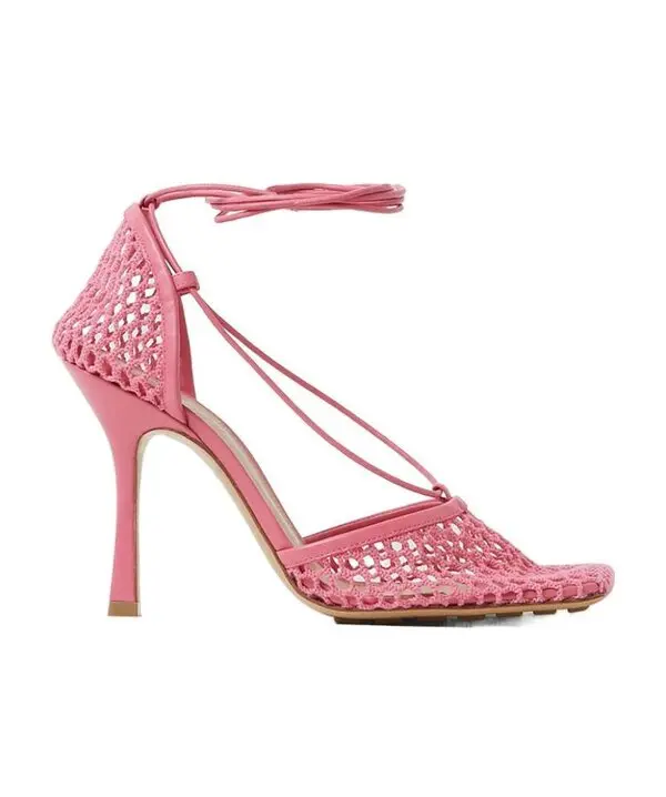 Bottega Veneta Stretch Lace Sandals - Pink