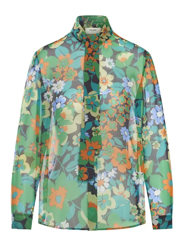 Celine Long Sleeve Shirt With Graphic Floral Print