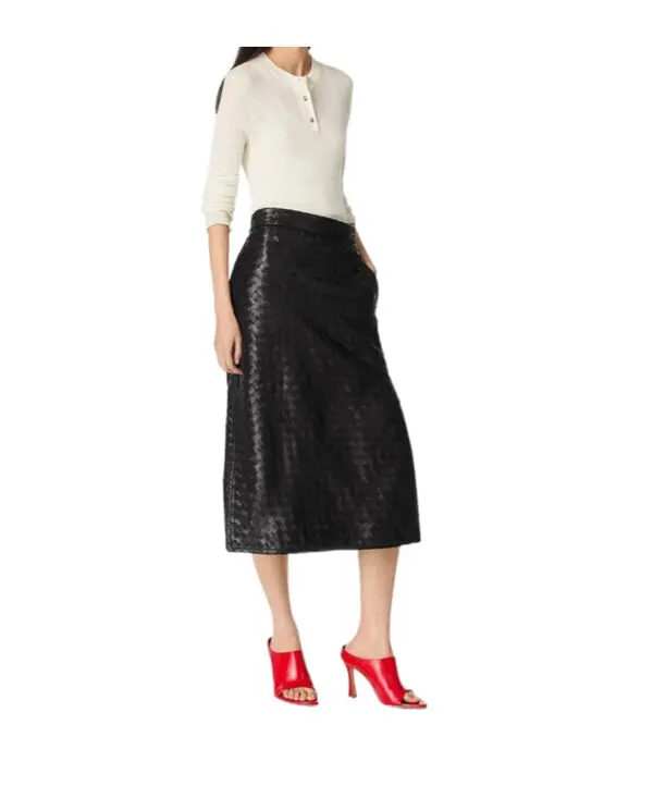 Bottega Veneta Intrecciato Leather Skirt