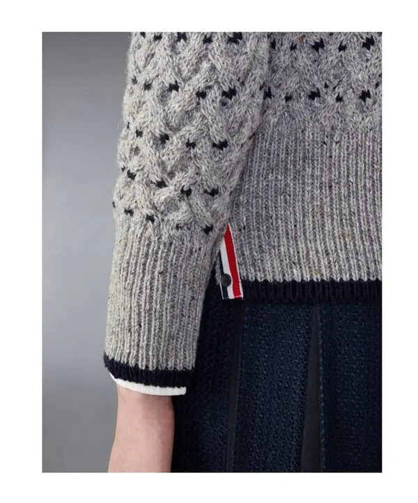 Thom Browne V-neck Knitted Cardigan With Signature Striping