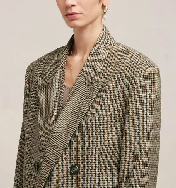 Ami Houndstooth Double-breasted Blazer