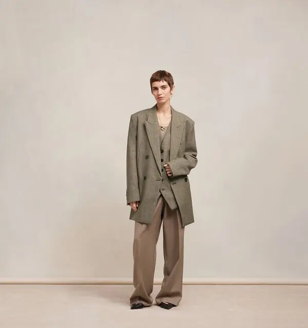 Ami Houndstooth Double-breasted Blazer
