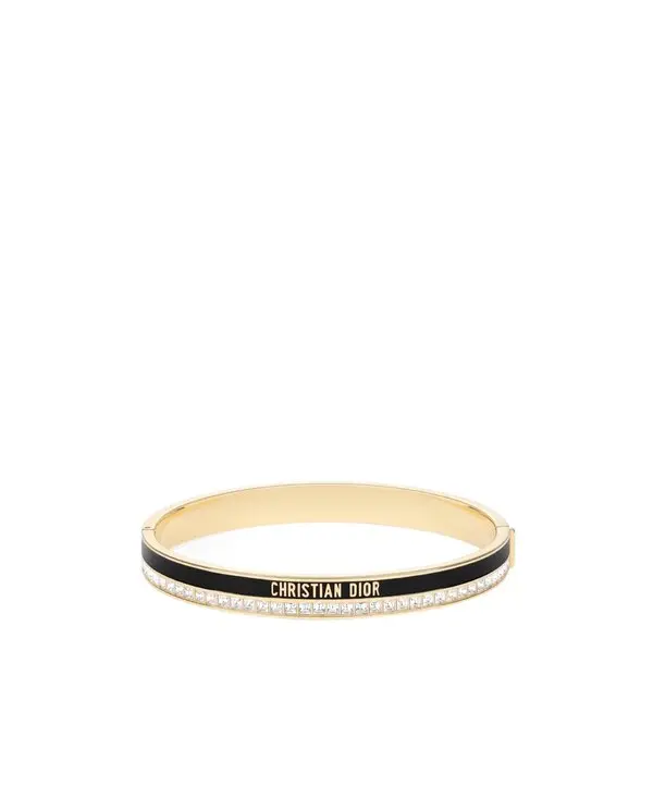Dior Logo Crystal And Enamel Bracelet - Yellow