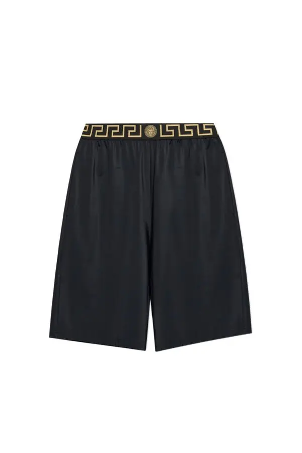 Versace Greca Waistband Shorts - Black