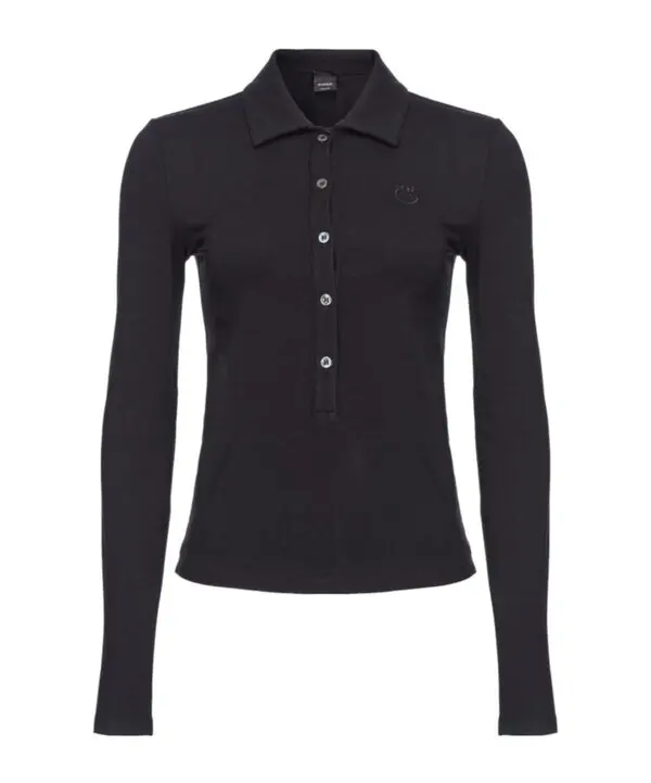 Pinko Long Sleeve Collared Shirt With Logo Embroidery