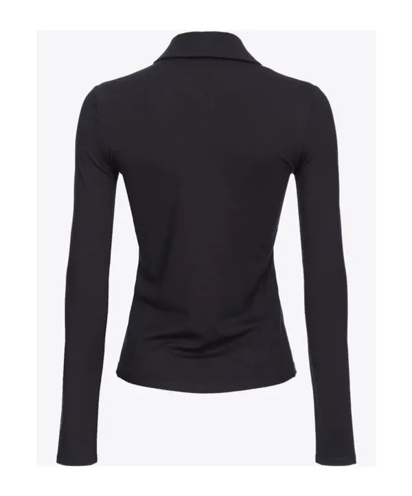 Pinko Long Sleeve Collared Shirt With Logo Embroidery