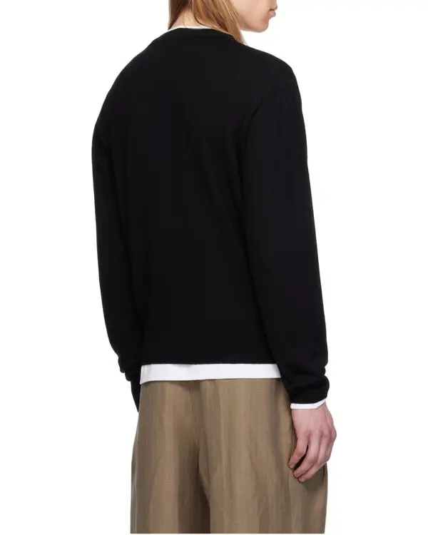 AMI Paris De Coeur Embroidered Knitted Jumper - Black