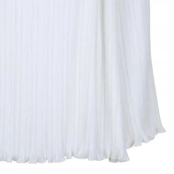 LANVIN Pleated Blouse With Gathered Neckline And Ruffled Hem - White