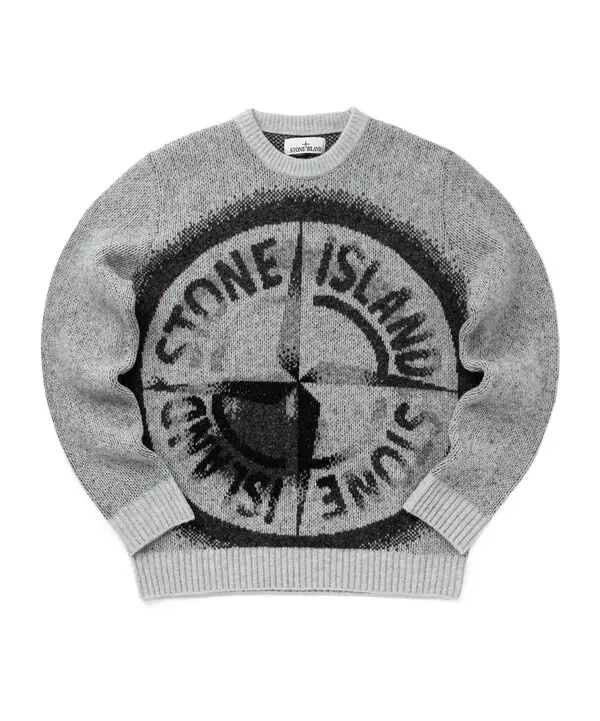 Stone Island Crewneck Sweater With Logo Print