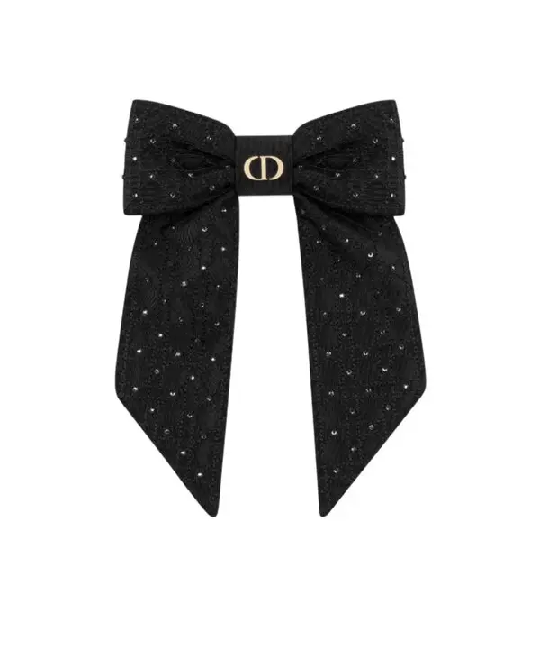Dior Large Twist Bow Barrette - Black