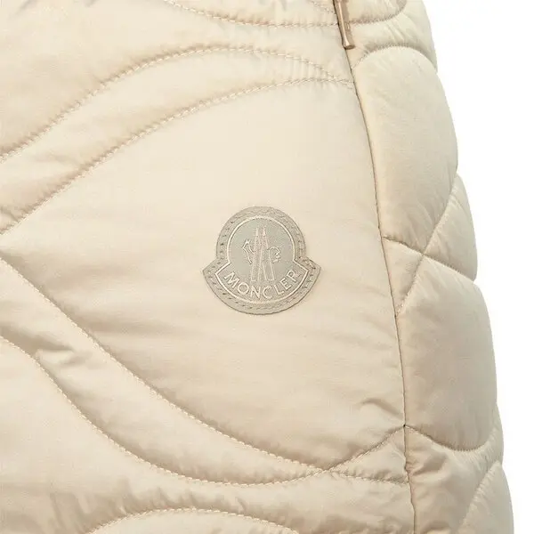 Moncler Quilted Logo Patch Long Padded Skirt