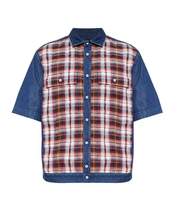 Dsquared2 Plaid Patterned Buttoned Denim Shirt - Multicolor