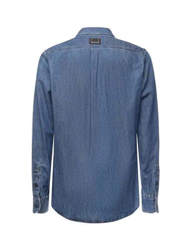 Dolce & Gabbana Dolce Gabbana Logo Plaque Denim Shirt