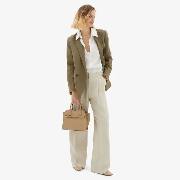 VALEXTRA Milano Mini Top Handle Bag - Brown