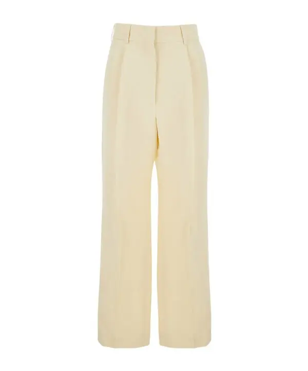 BLAZÉ MILANO Pleated Straight-leg Trousers - Nude