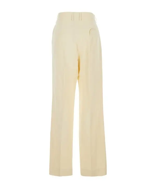 BLAZÉ MILANO Pleated Straight-leg Trousers - Nude
