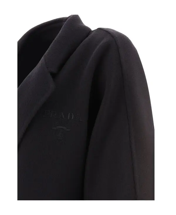 Prada Single-breasted Long Coat - Black