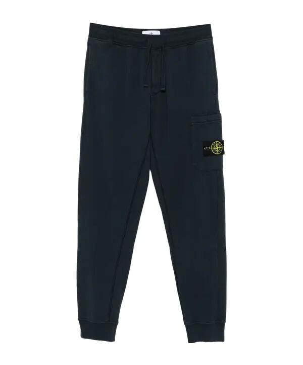 Stone Island Logo Patch Drawstring Trousers - Blue