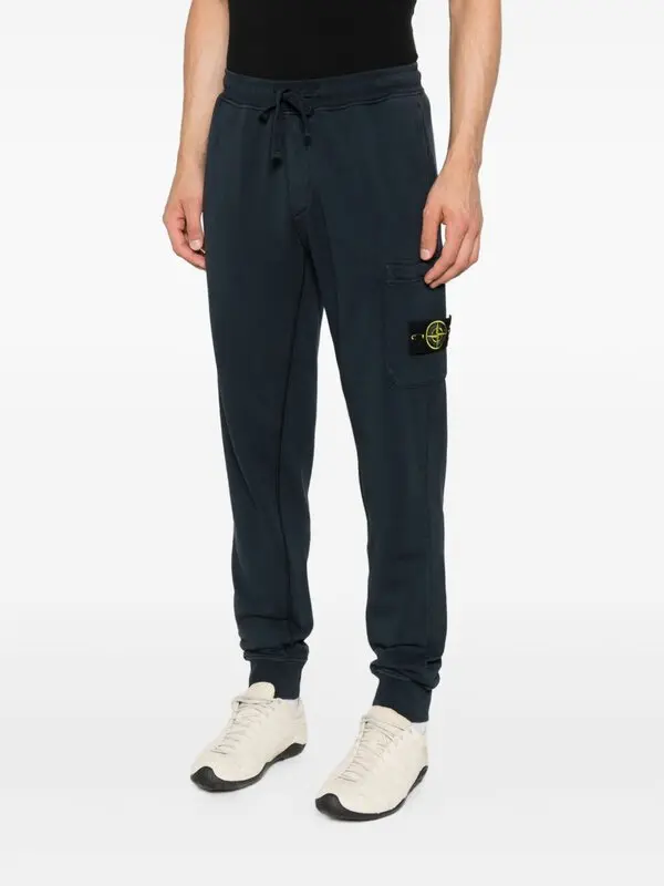 Stone Island Logo Patch Drawstring Trousers - Blue