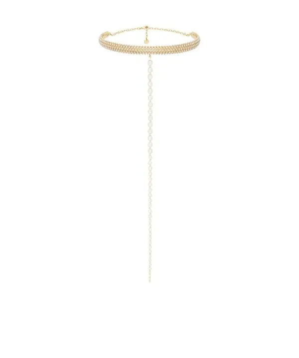 Dior Gold-finish Metal D-renaissance Choker With Resin Pearls - Yellow