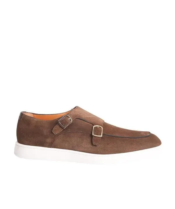 Santoni Double Buckle Slip-on Monk Strap Loafers