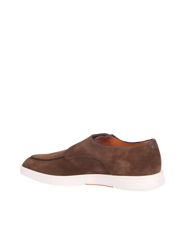 Santoni Double Buckle Slip-on Monk Strap Loafers