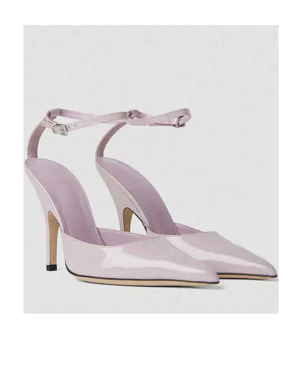 By Far Eliza 75mm Pointed-toe Pumps - Gray