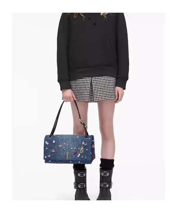 Marc Jacobs Trinket Charm Denim Large Dual Bag