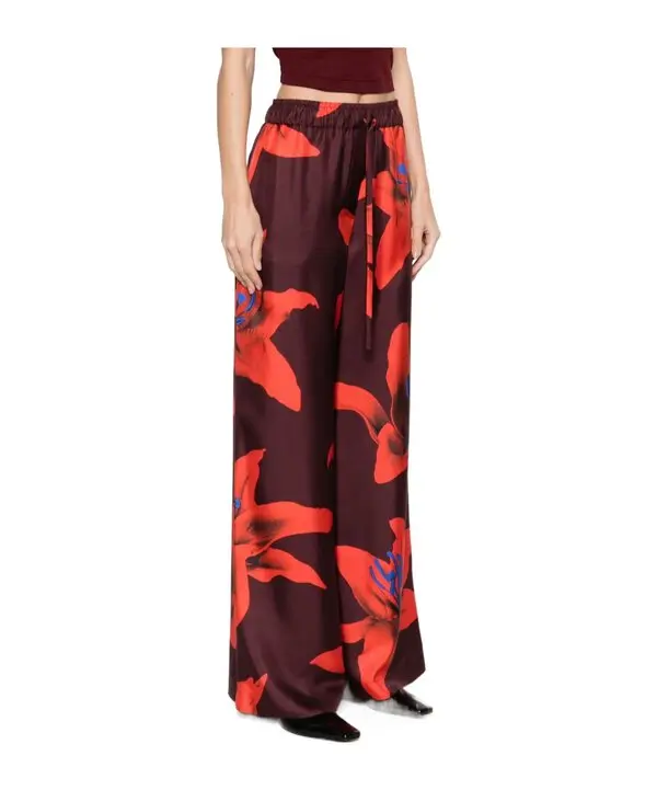 Alexander McQueen Floral Printed Wide-leg Trousers