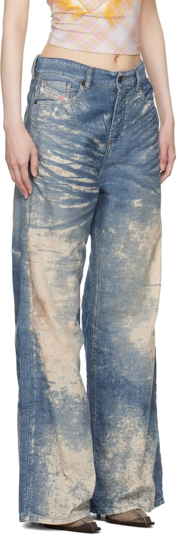 DIESEL® 1996 D-sire-fsf Wide Leg Distressed Jeans - Gray