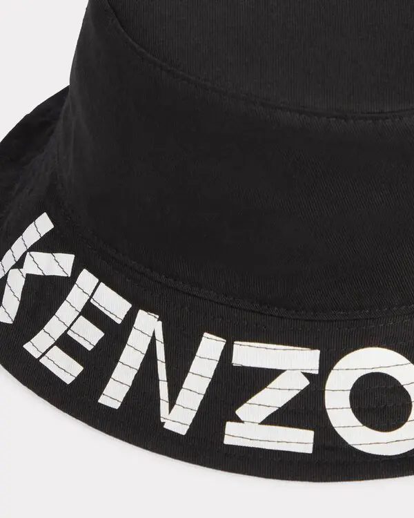 Kenzo Reversible Cotton Bucket Hat With Logo