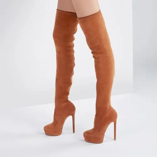 Casadei Flora Platform Over-the-knee Boots - Brown
