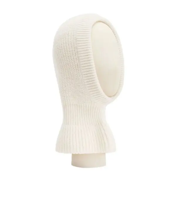 LEMAIRE Ribbed Knitted Balaclava - Light Cream