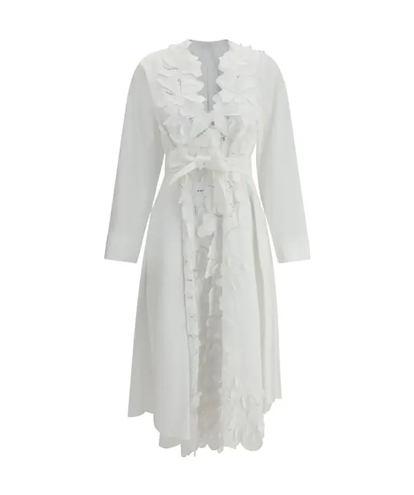 FORTE_FORTE V-neck Floral Applique Maxi Dress - No