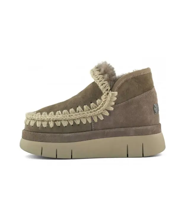 Mou Suede Ankle Boots With Crocheted Detailing