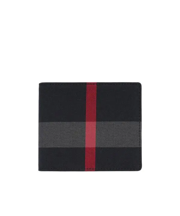 Burberry Large Check Double Folding Wallet - Black