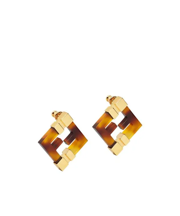 Fendi Ff Motif Earrings - Brown