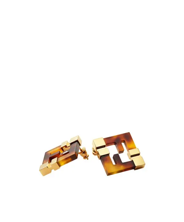 Fendi Ff Motif Earrings - Brown