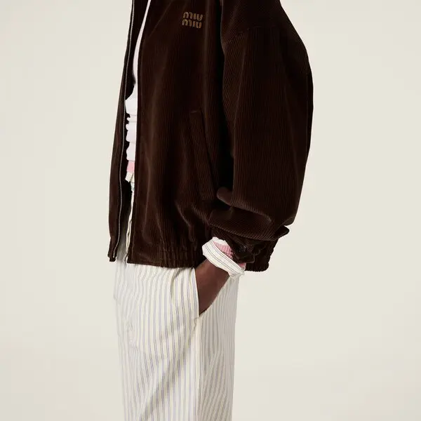 Miu Miu Corduroy Blouson Jacket - Cocoa Brown