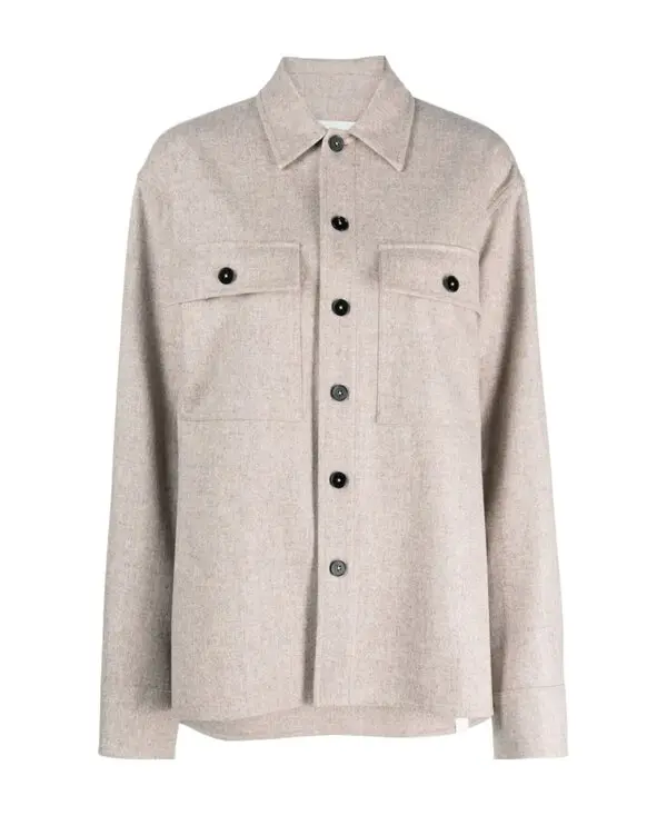 JIL SANDER Pointed-collar Buttoned Jacket - Nude