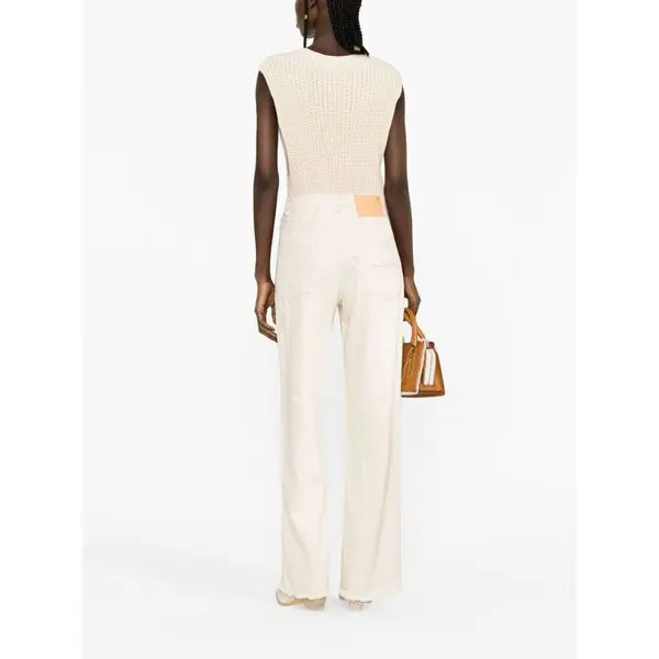 R13 Paint Splashed Belt Ring Denim Trousers