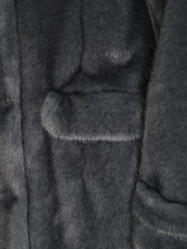 Herno Single-breasted Lapel Collar Fur Coat