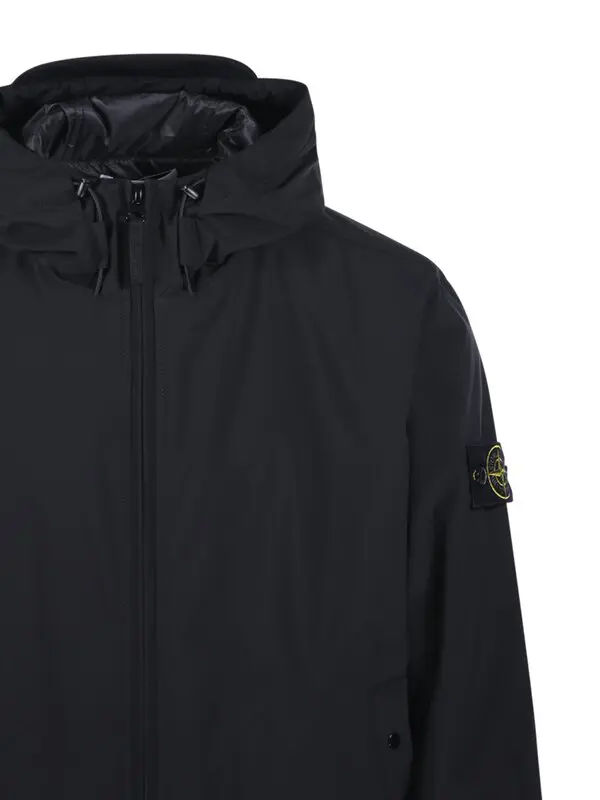 Stone Island Logo Patch Hooded Zip-up Jacket