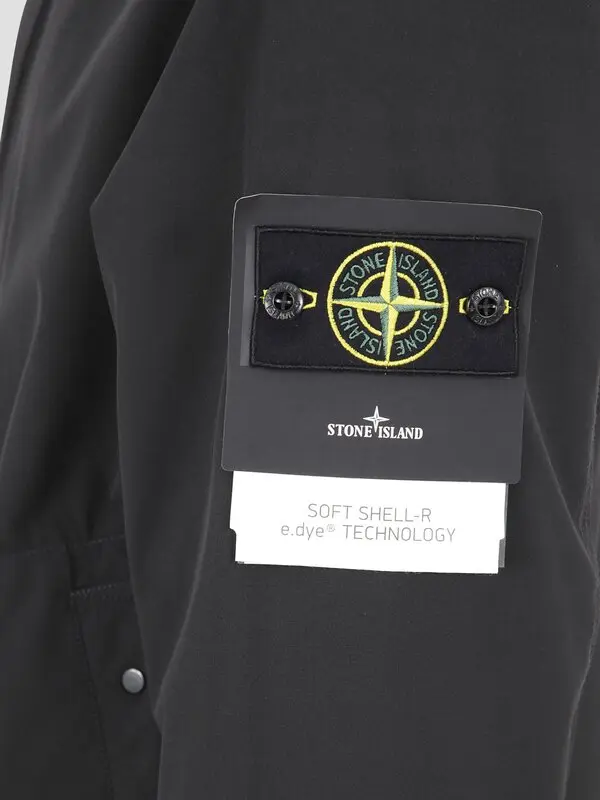 Stone Island Logo Patch Hooded Zip-up Jacket