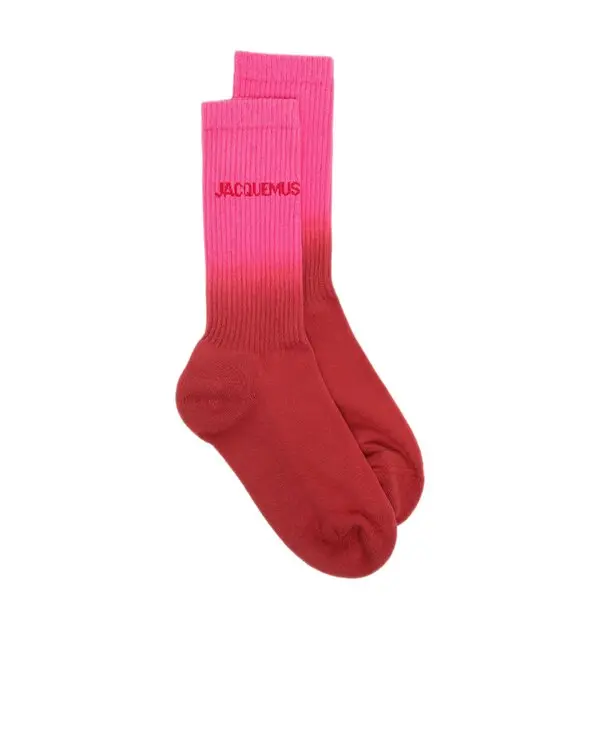 Jacquemus Gradient Knitted Socks - Red