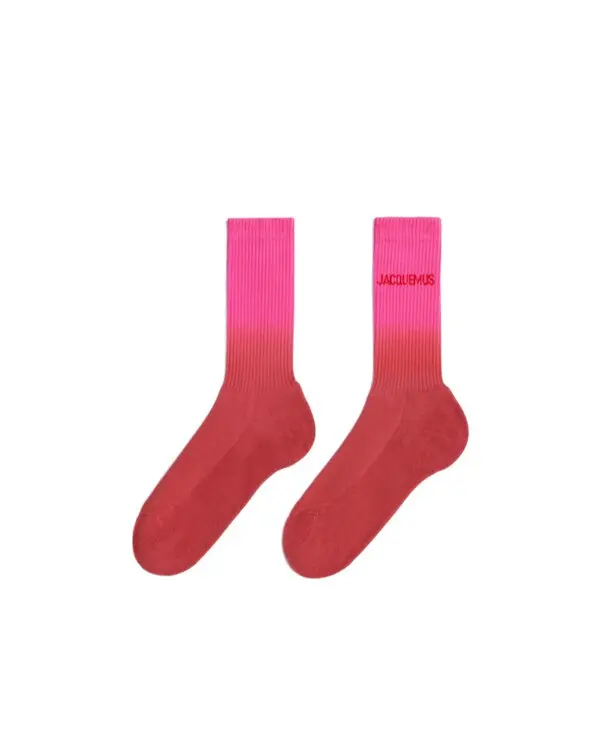 Jacquemus Gradient Knitted Socks - Red