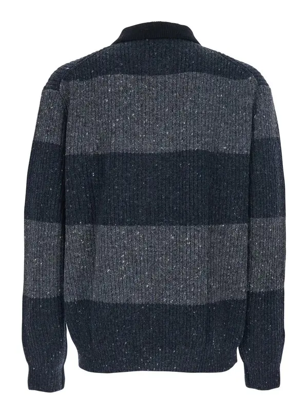 DUNST Ribbed Striped Polo Knitwear